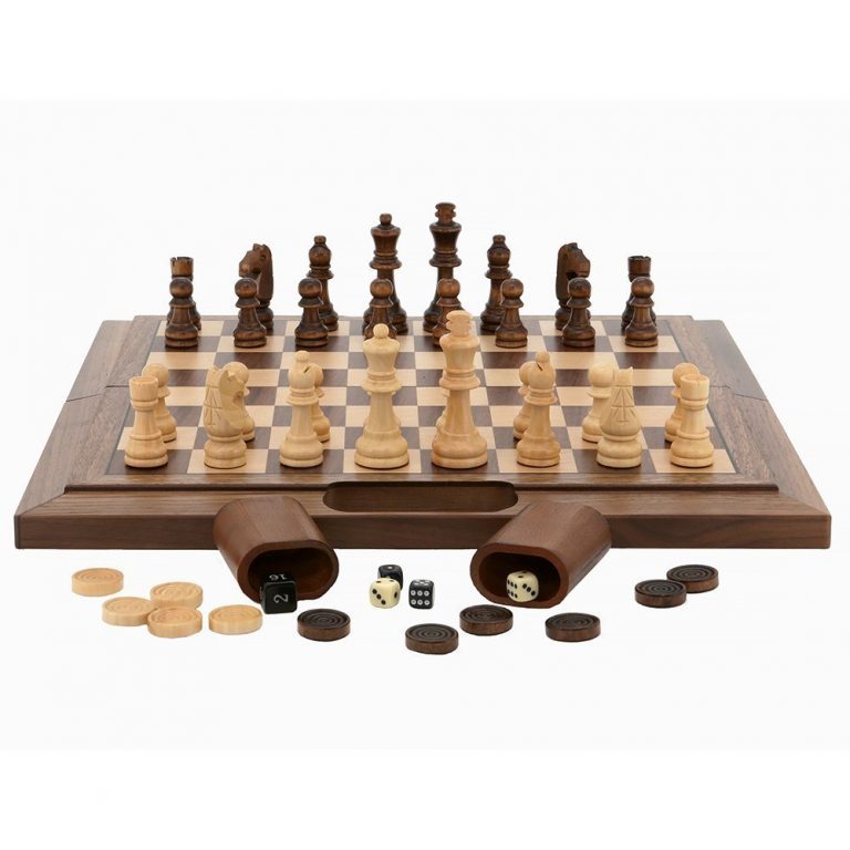 Compendium - 3 in 1 - 16in Beveled Edge Walnut - Mind Games