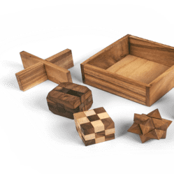 5 Puzzles in 1 Tricky Box - Wooden - Mind Games