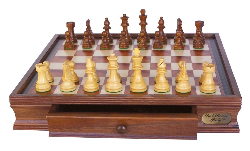 Chess Board - Box - 50cm (20in) Walnut with Drawers - Mind Games
