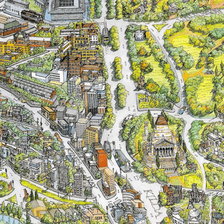 Melbourne Map Puzzle 1991 - 1000pc - Mind Games
