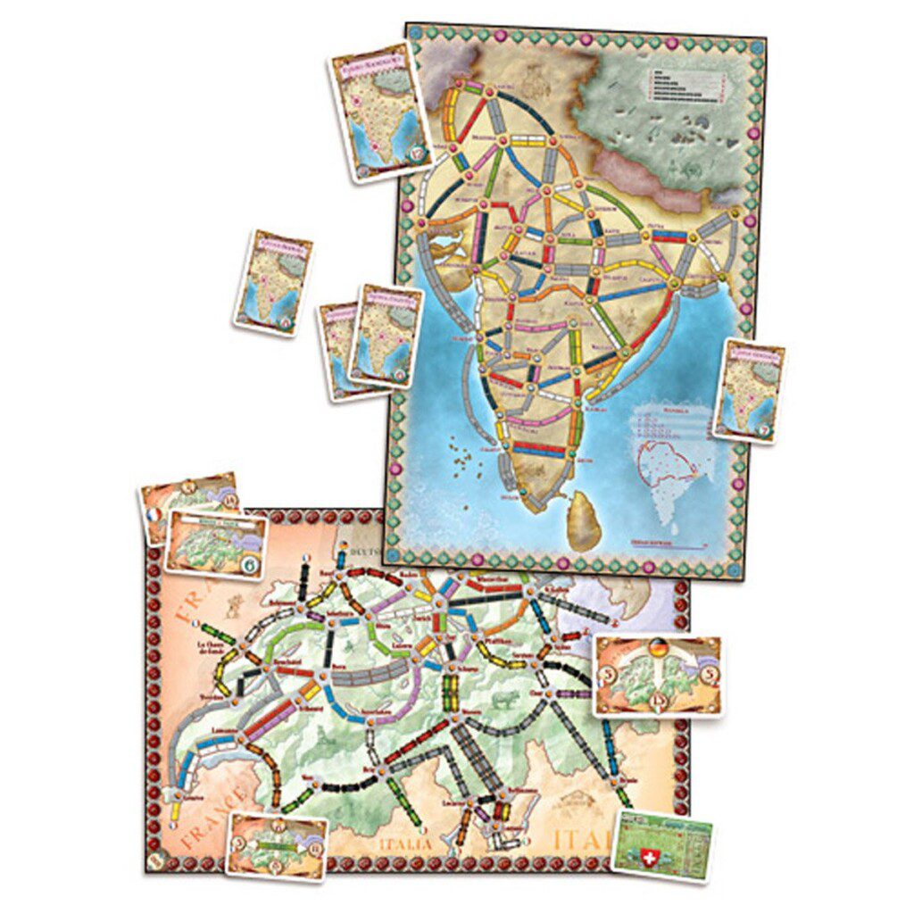 Ticket to Ride - India & Switzerland Map Expansion - Mind Games