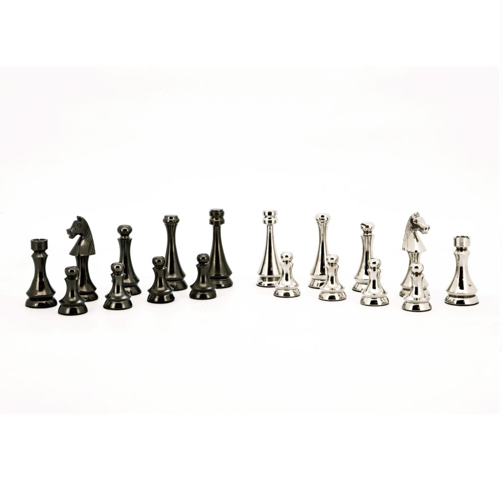 Chess Men - Dark Titanium & Silver - 85mm - Mind Games