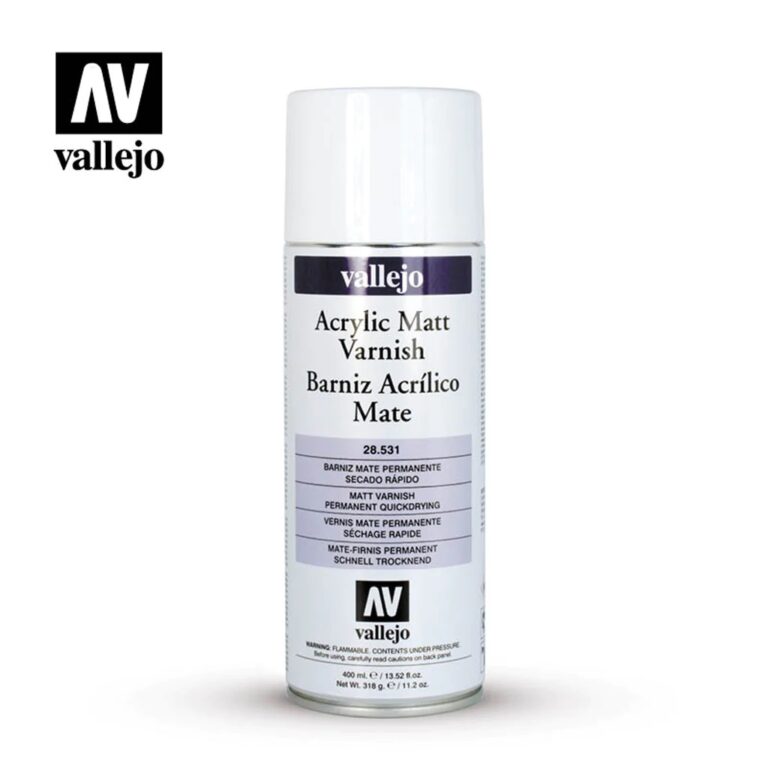 Vallejo Aerosol - Matt Varnish 400ml - Mind Games