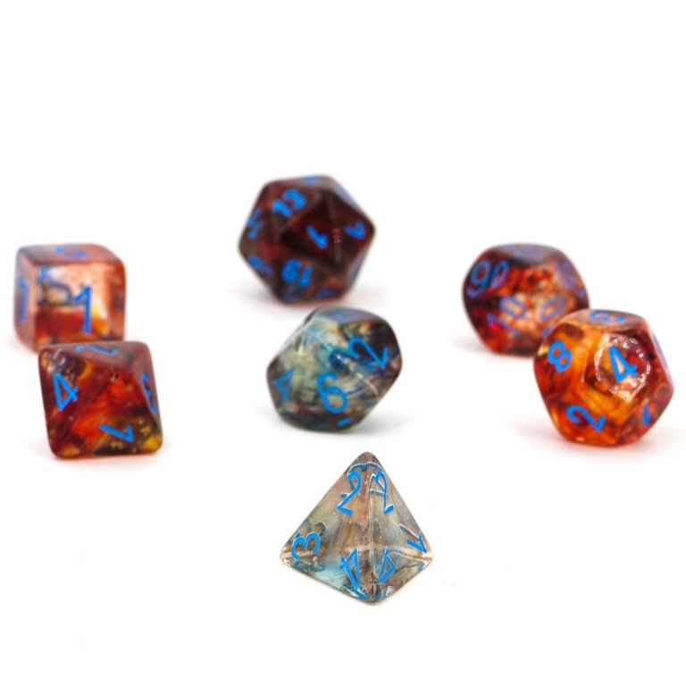 Dice Set - 4-20 - Nebula Primary/Blue Luminary - Mind Games
