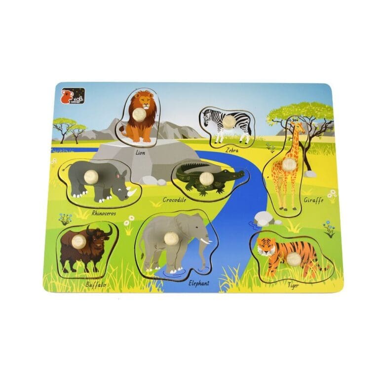 2 in 1 Wild Animal Peg Puzzle - Mind Games