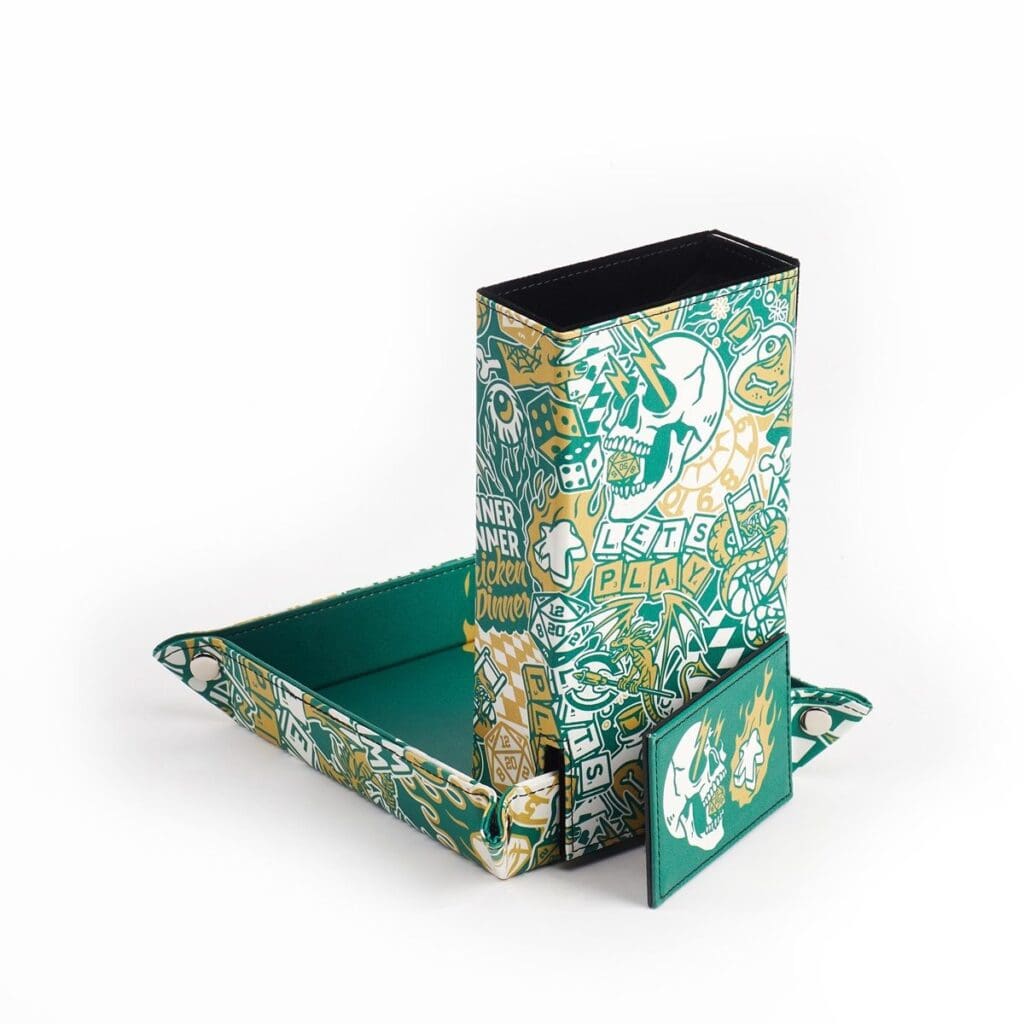 LPG Dice Tower with Mat Leather - Artist Series: Cara - Mind Games